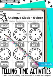 First Grade Telling Time Activities - Fairy Poppins