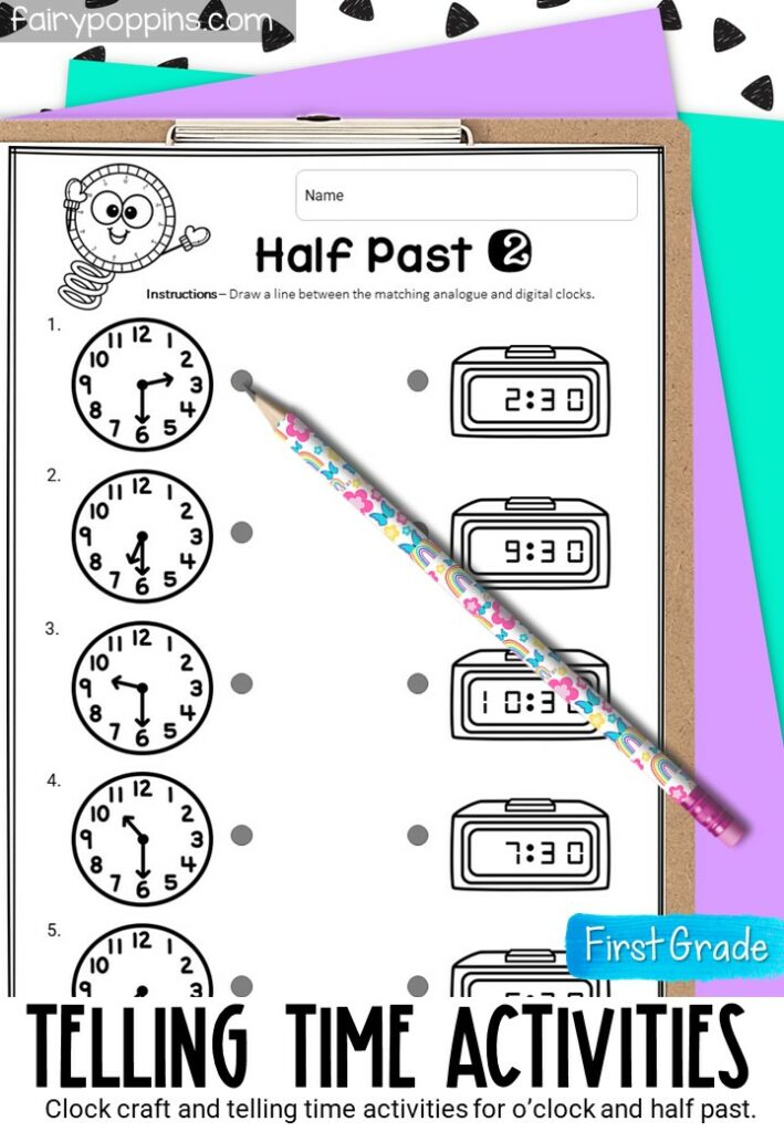 First Grade Telling Time Activities - Fairy Poppins