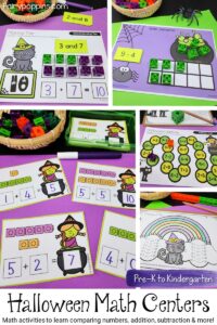 Halloween Math Centers for Kindergarten - Fairy Poppins