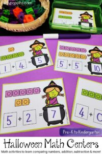 Halloween Math Centers for Kindergarten - Fairy Poppins