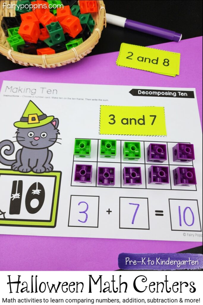 Halloween Math Centers for Kindergarten - Fairy Poppins