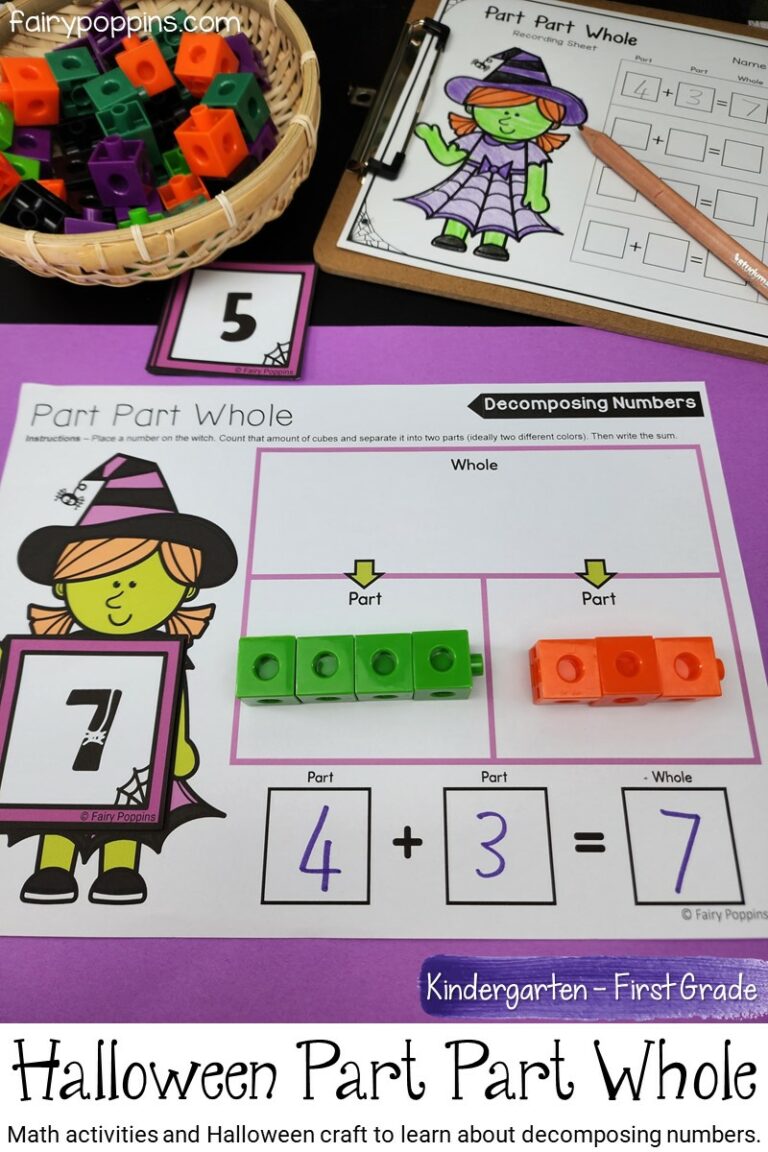 Halloween Part Part Whole Math Activities - Fairy Poppins