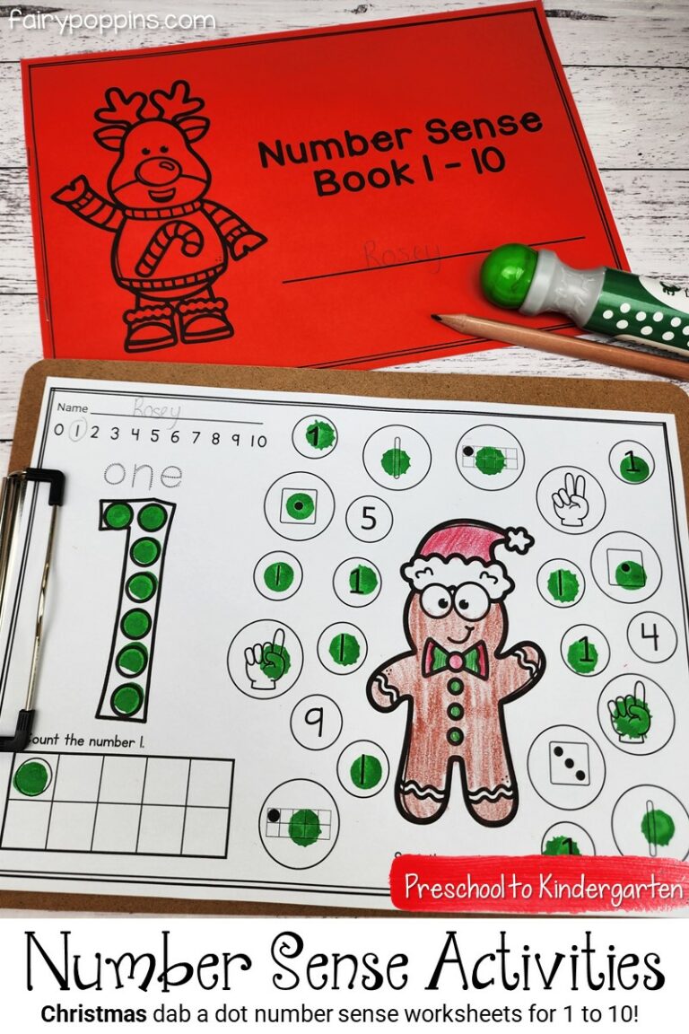 Number Sense Activities (1 to 10) - Dot Markers - Fairy Poppins