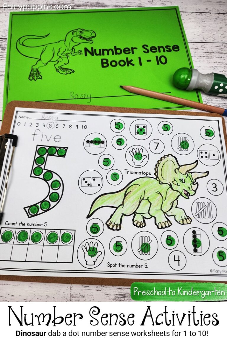 Kindergarten Number Sense Activities (1-10) - Fairy Poppins