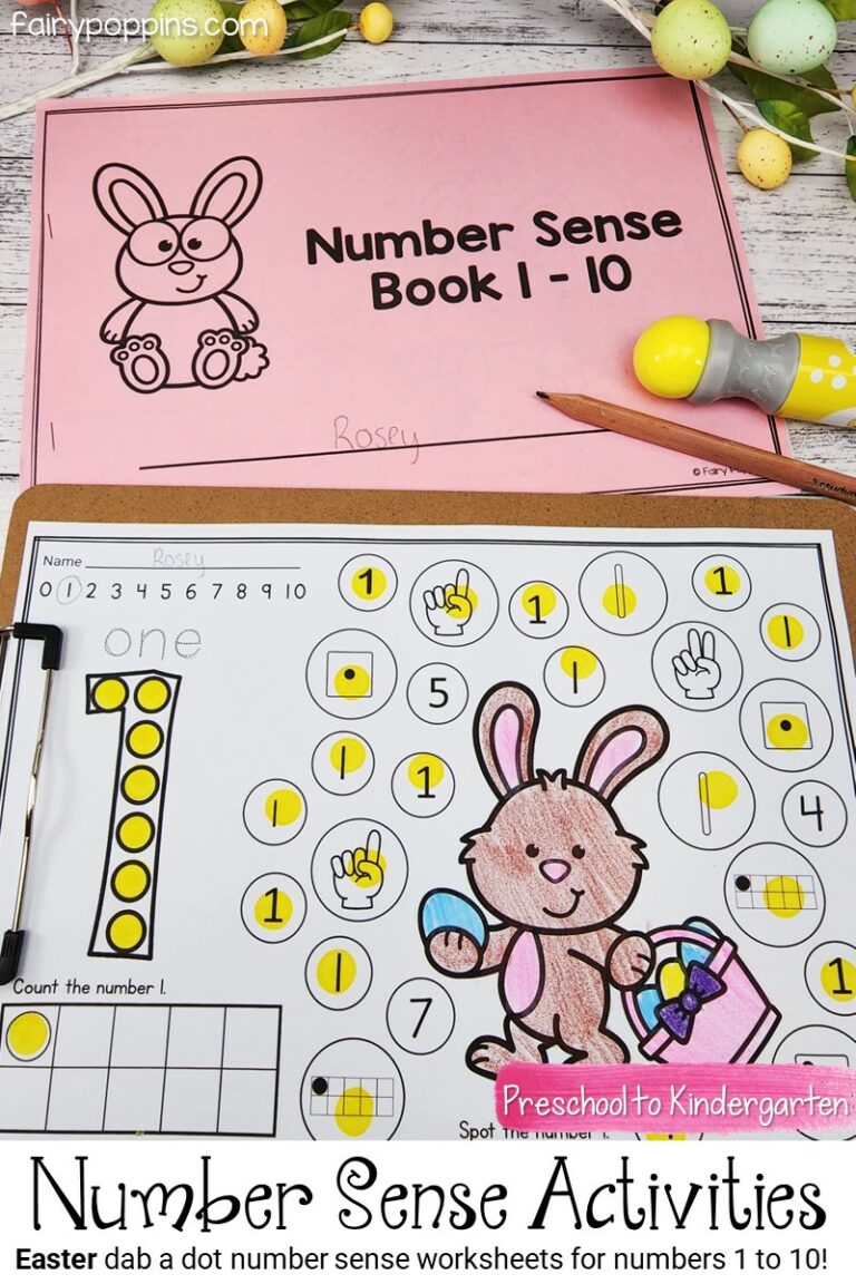 Number Sense Activities (1 to 10) - Dot Markers - Fairy Poppins