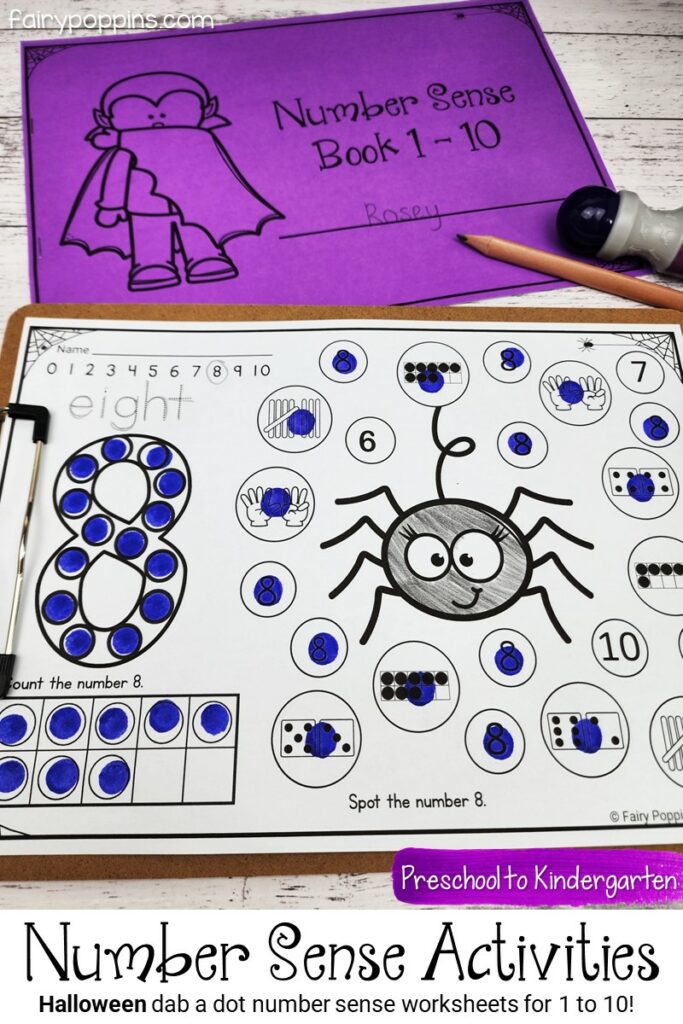 Number Sense Activities (1 to 10) - Dot Markers - Fairy Poppins