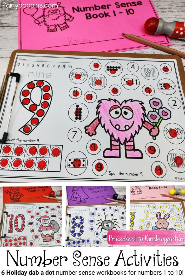 Number Sense Activities (1 to 10) - Dot Markers - Fairy Poppins