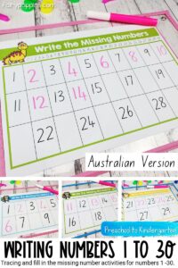 Tracing Numbers Practice for Kids - 1 to 30 - Fairy Poppins