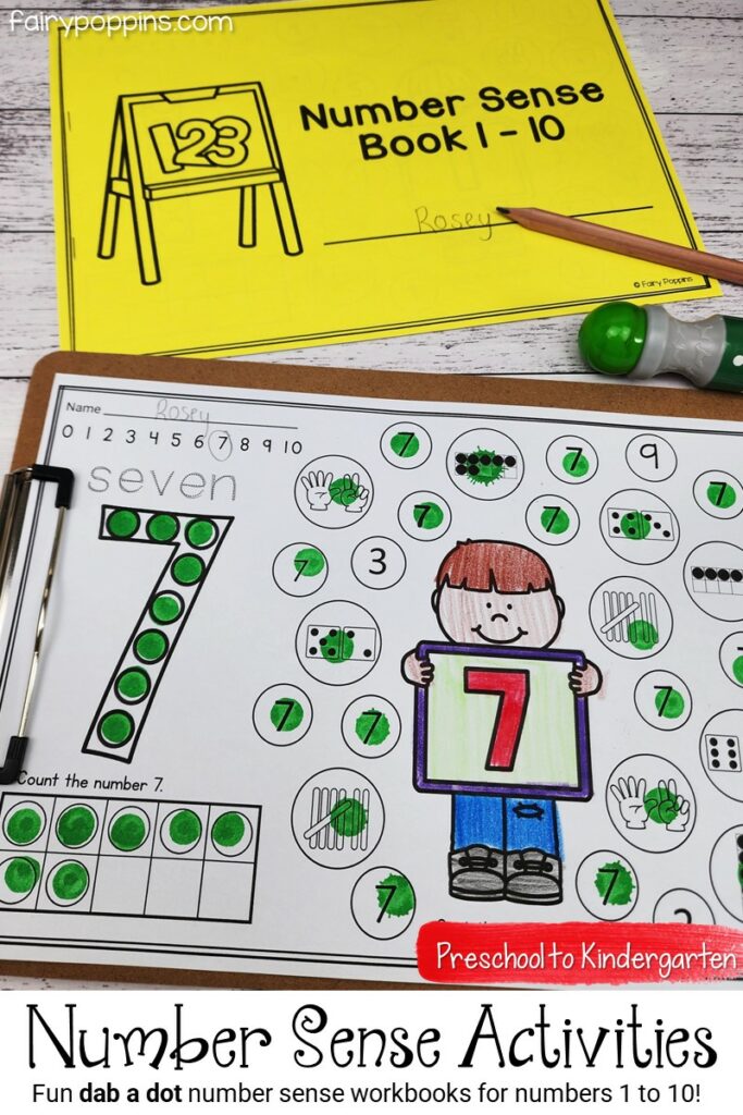 Kindergarten Number Sense Activities (1-10) - Fairy Poppins