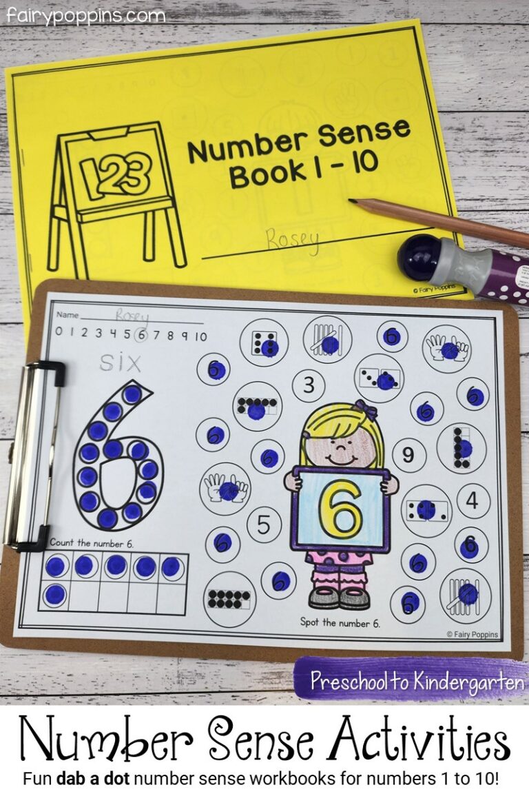 Number Sense Activities (1 to 10) - Dot Markers - Fairy Poppins