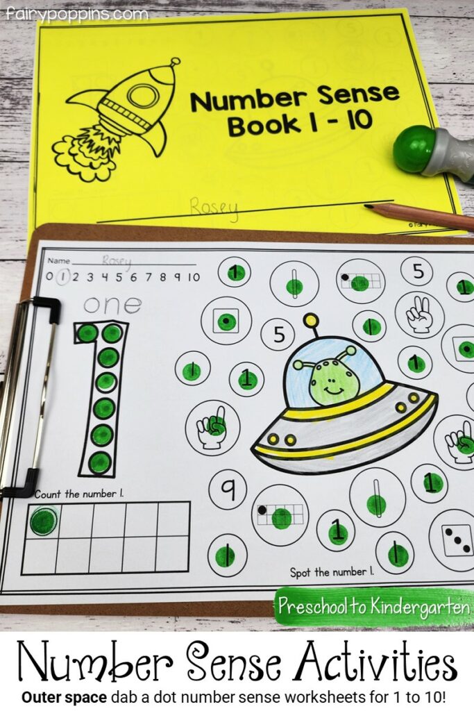 Kindergarten Number Sense Activities (1-10) - Fairy Poppins