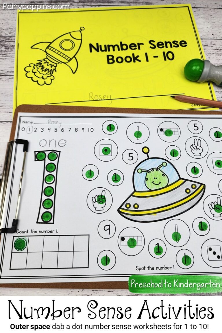 Kindergarten Number Sense Activities (1-10) - Fairy Poppins