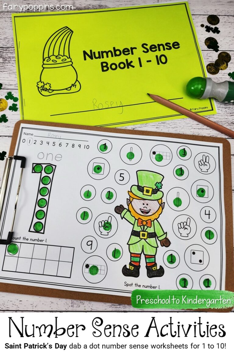 Number Sense Activities (1 to 10) - Dot Markers - Fairy Poppins