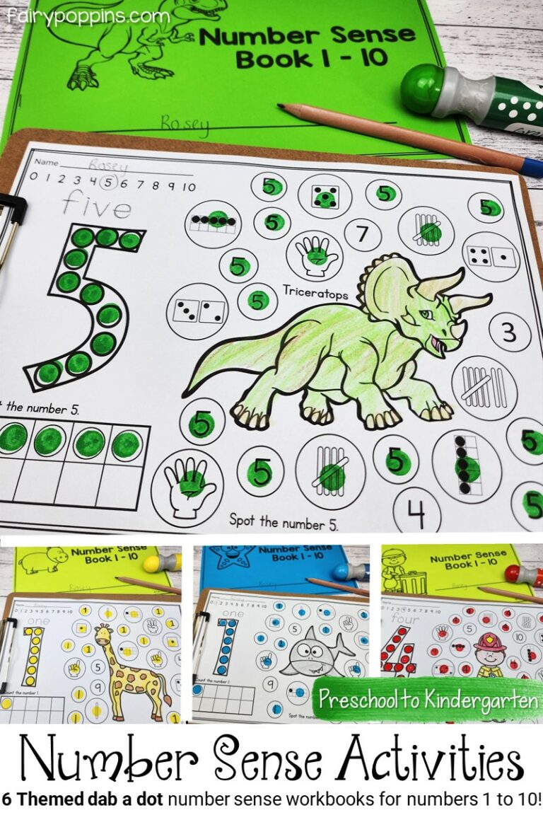 Kindergarten Number Sense Activities (1-10) - Fairy Poppins
