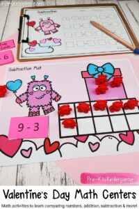 Valentine's Day Math Centers for Kindergarten - Fairy Poppins
