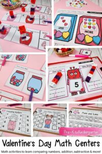 Valentine's Day Math Centers for Kindergarten - Fairy Poppins