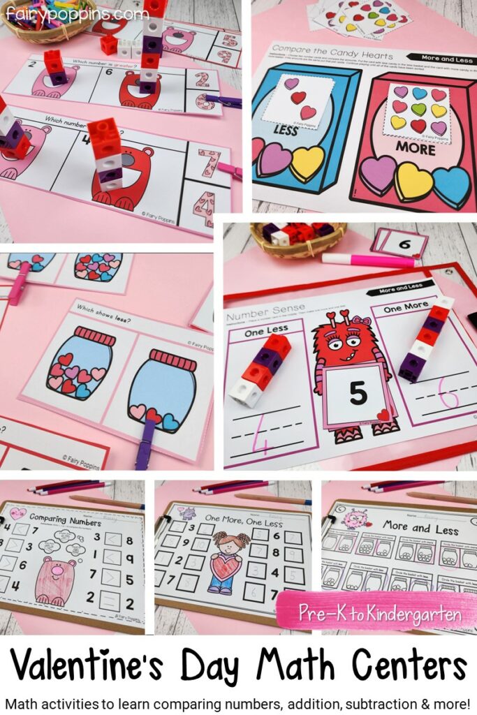 Valentine's Day Math Centers for Kindergarten - Fairy Poppins