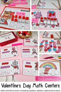 Valentine's Day Math Centers for Kindergarten - Fairy Poppins