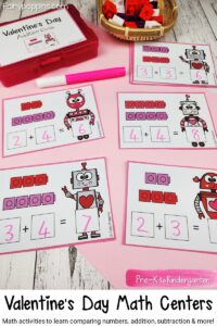 Valentine's Day Math Centers for Kindergarten - Fairy Poppins