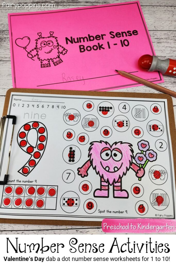 Number Sense Activities (1 to 10) - Dot Markers - Fairy Poppins