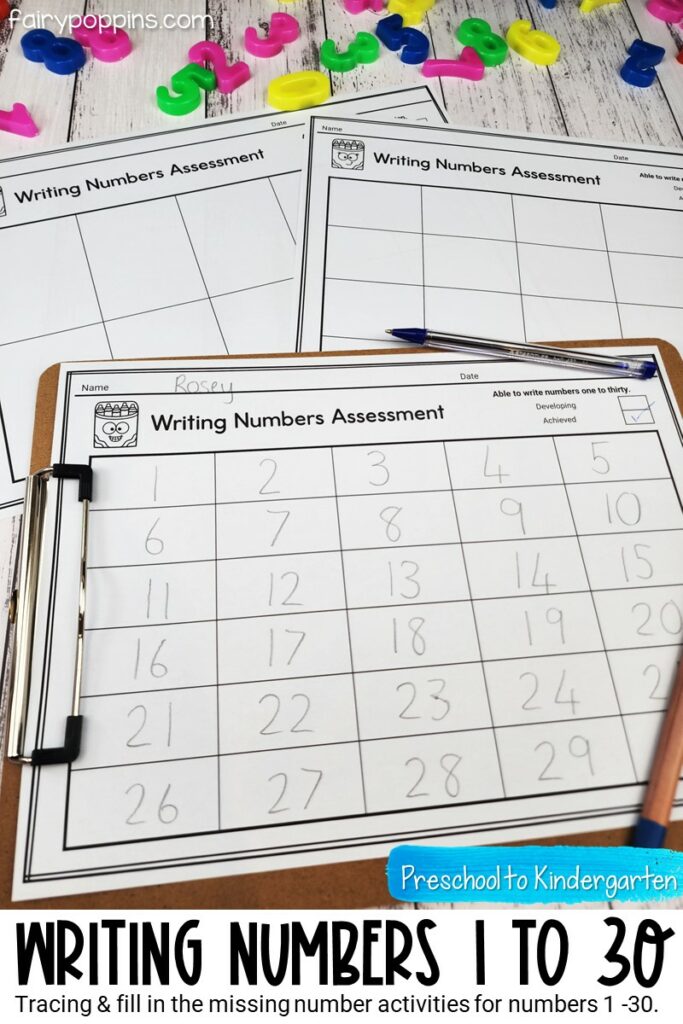 Tracing Numbers Practice for Kids - 1 to 30 - Fairy Poppins