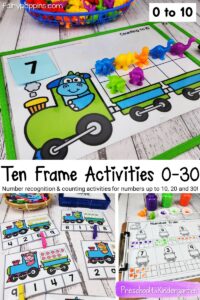 Ten Frames Activities for Numbers 0 to 30 - Fairy Poppins