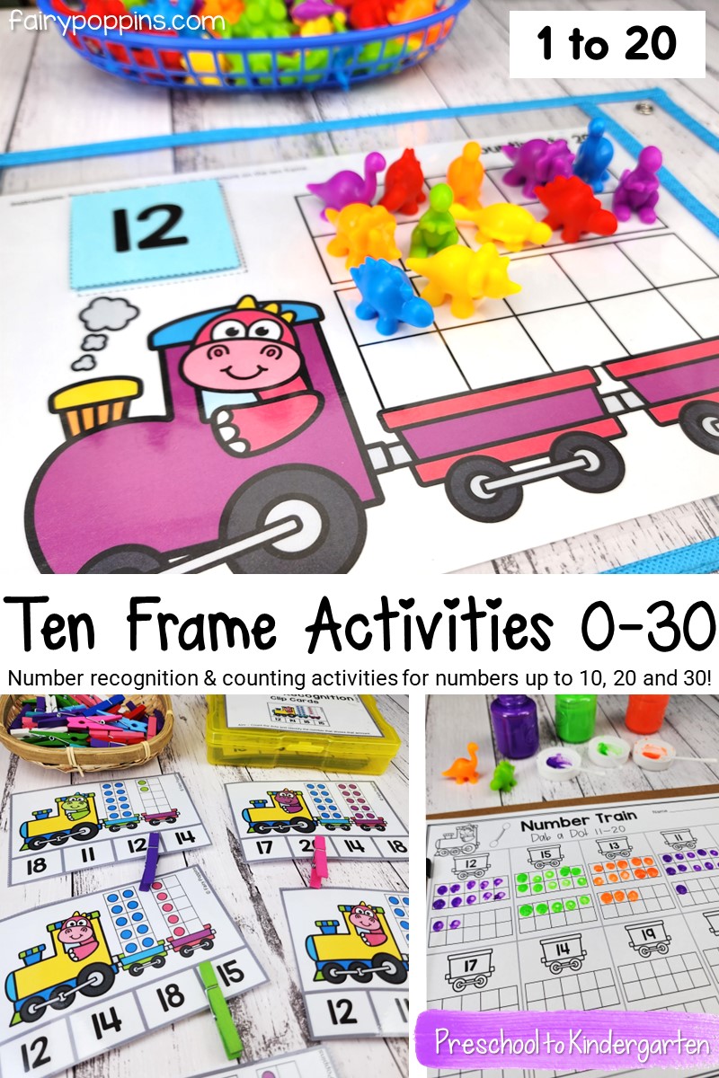 Ten Frames Activities for Numbers 0 to 30 - Fairy Poppins