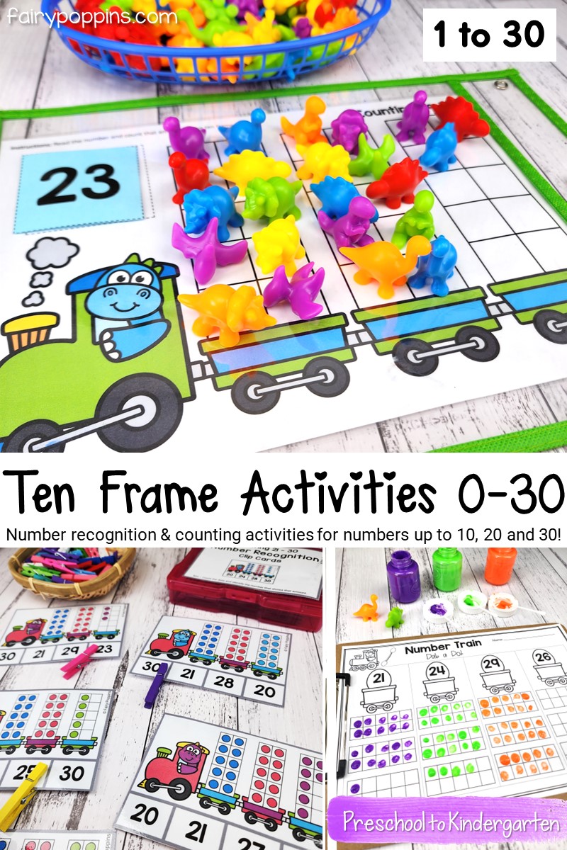 Ten Frames Activities for Numbers 0 to 30 - Fairy Poppins