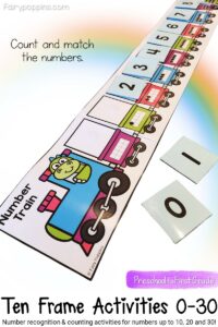Ten Frames Activities for Numbers 0 to 30 - Fairy Poppins