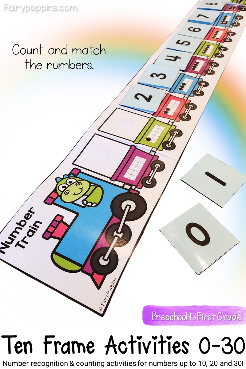 Ten Frames Activities for Numbers 0 to 30 - Fairy Poppins