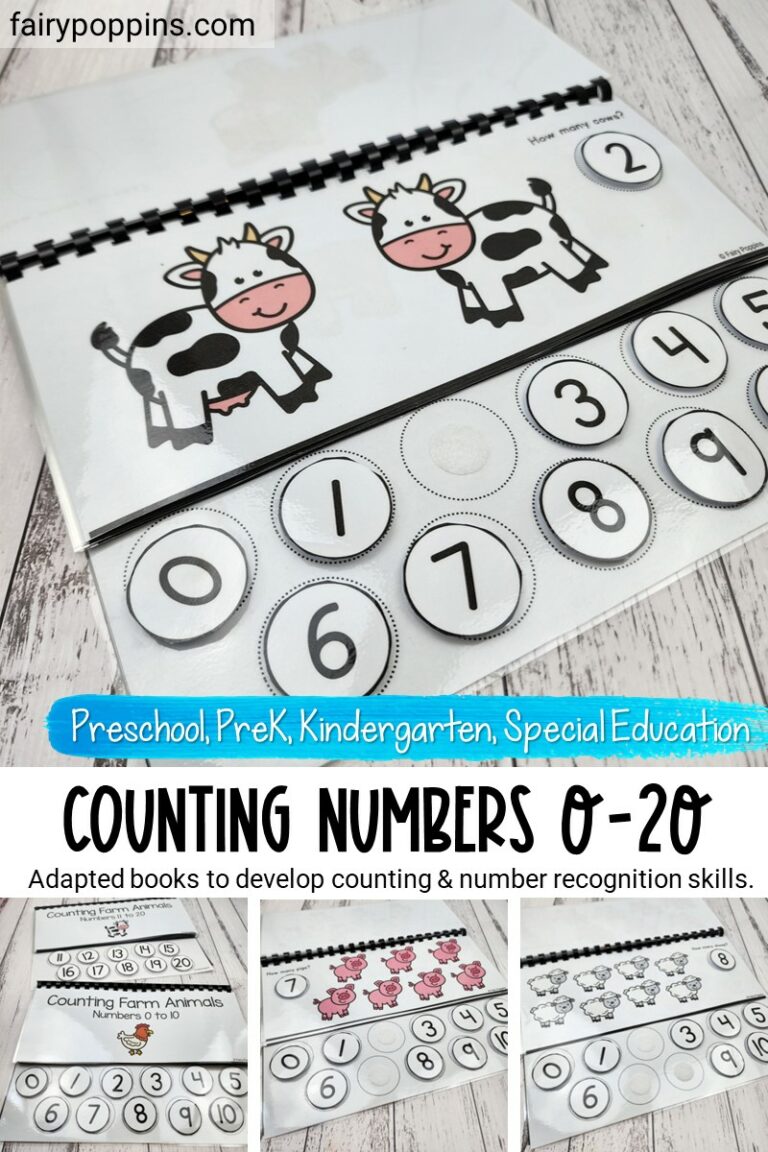 Milk Cap Counting Activities for Kids (0-20) - Fairy Poppins