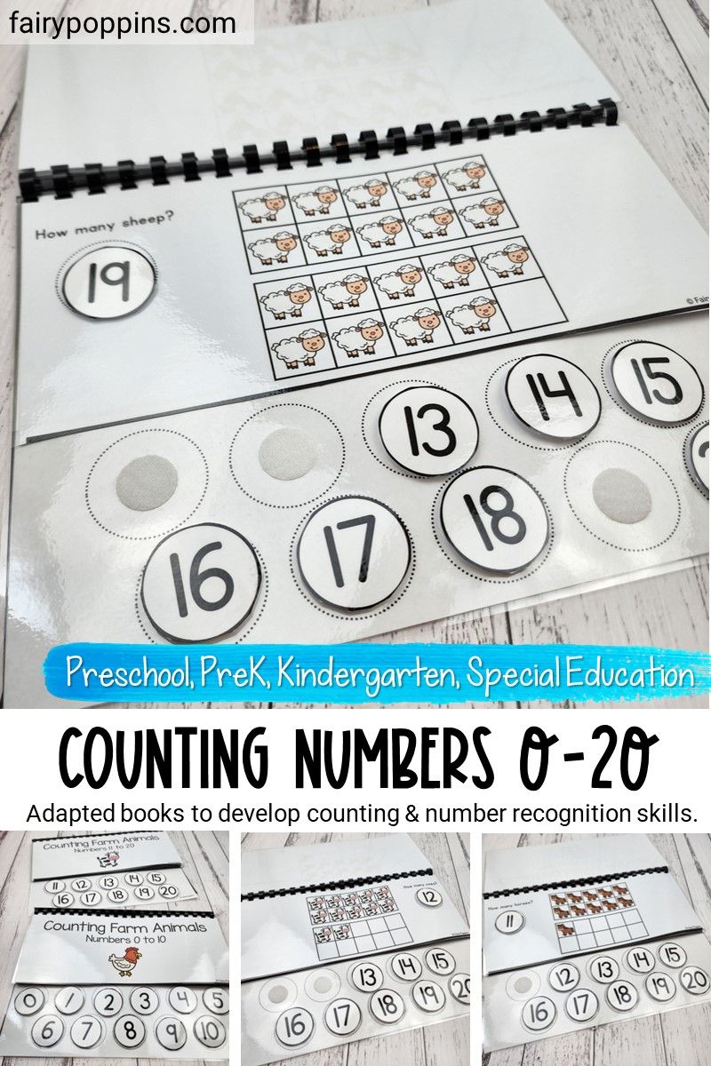 Adapted Number Books for Counting 0-20 (0-10) - Fairy Poppins