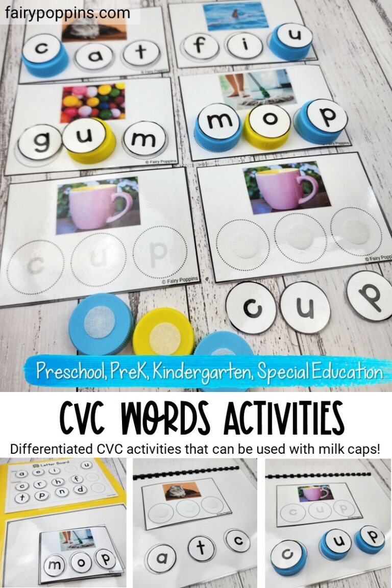Phonics Activities With Milk Caps (Bottle Lids) - Fairy Poppins