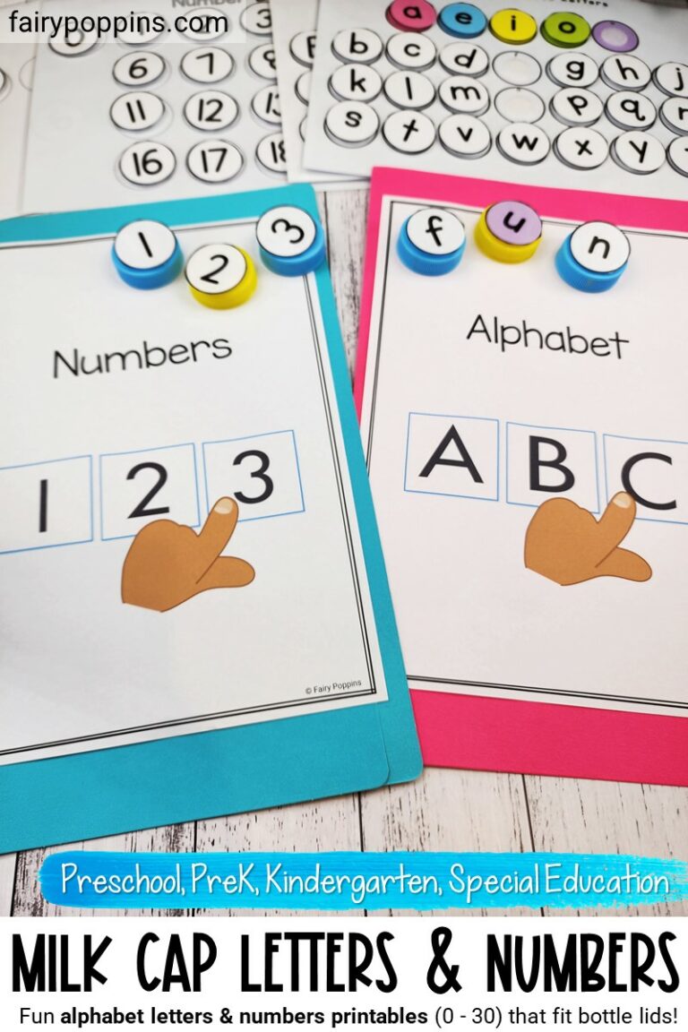 Phonics Activities With Milk Caps (Bottle Lids) - Fairy Poppins