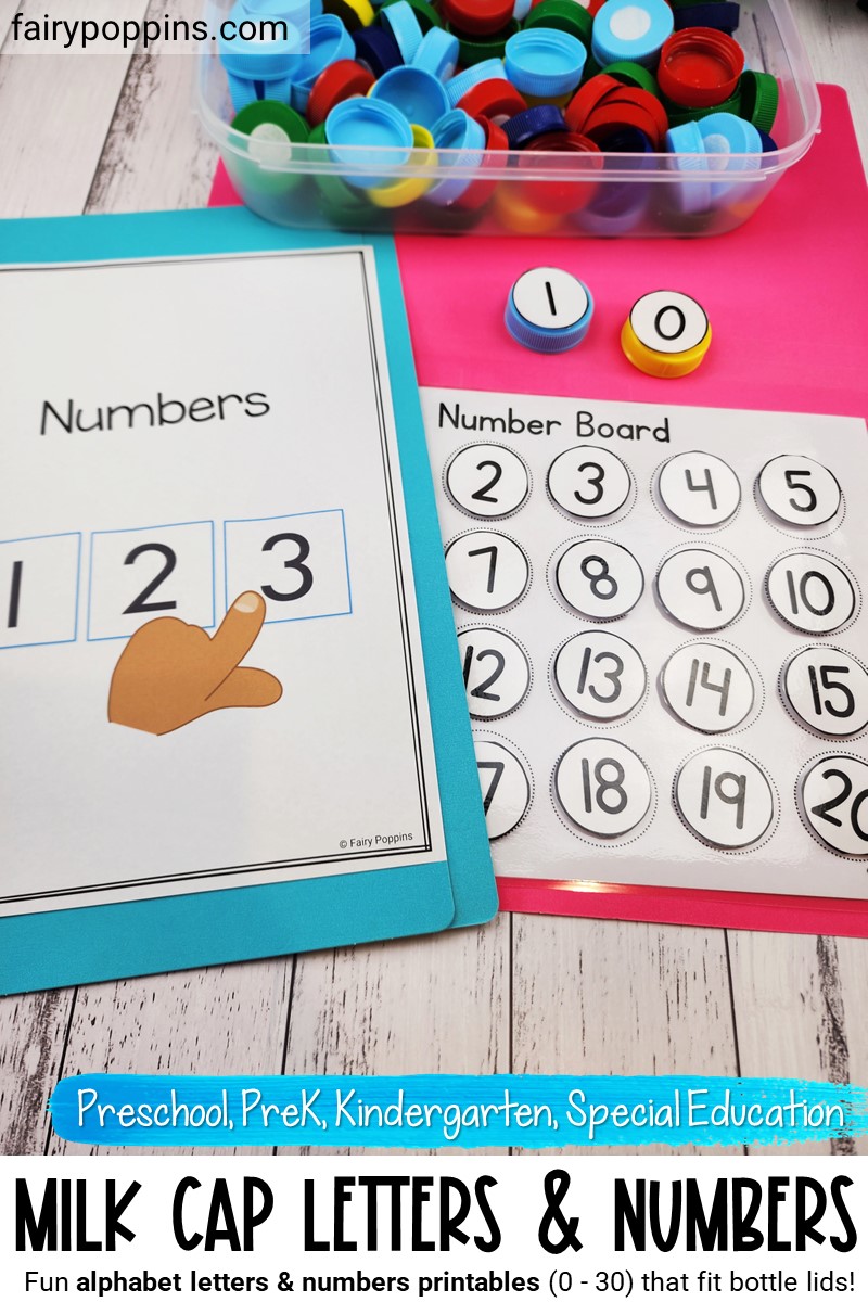 Milk Cap Counting Activities for Kids (0-20) - Fairy Poppins