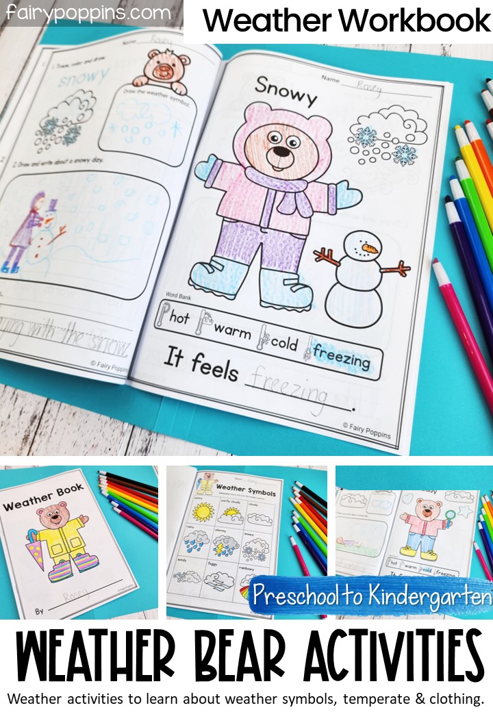 Weather Bear Activities for Preschool, Pre-K and Kindergarten - Fairy ...