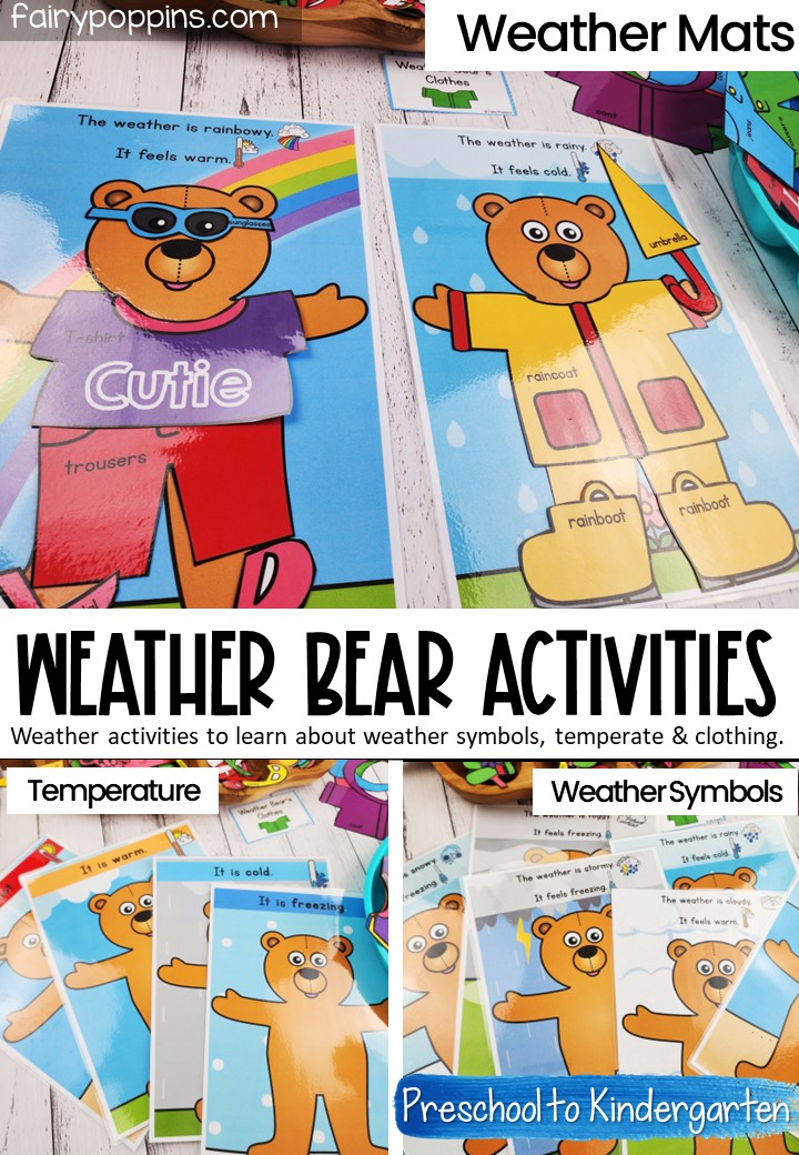 Weather Bear Activities for Preschool, Pre-K and Kindergarten - Fairy ...
