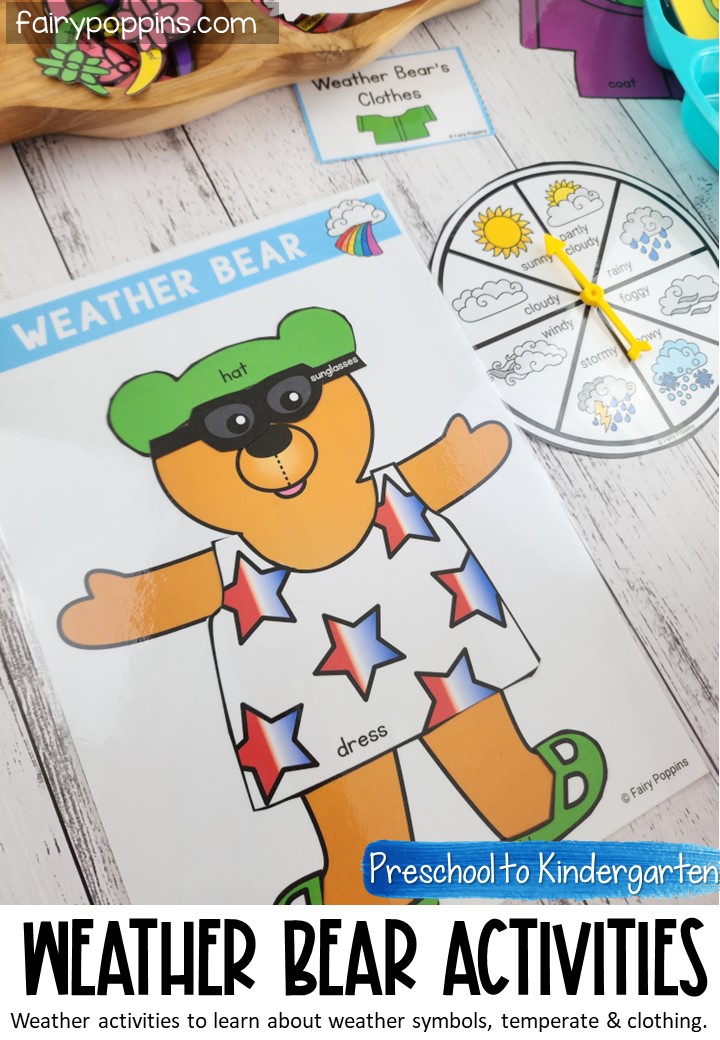 Weather Bear Activities for Preschool, Pre-K and Kindergarten - Fairy ...