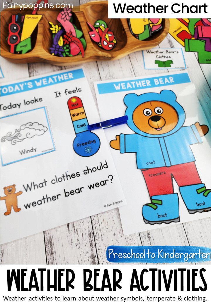 Weather Bear Activities for Preschool, Pre-K and Kindergarten - Fairy ...