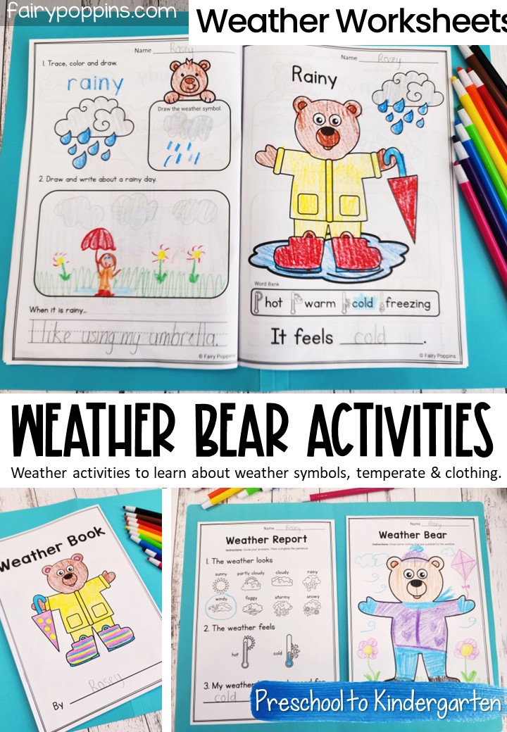 Weather Bear Activities for Preschool, Pre-K and Kindergarten - Fairy ...