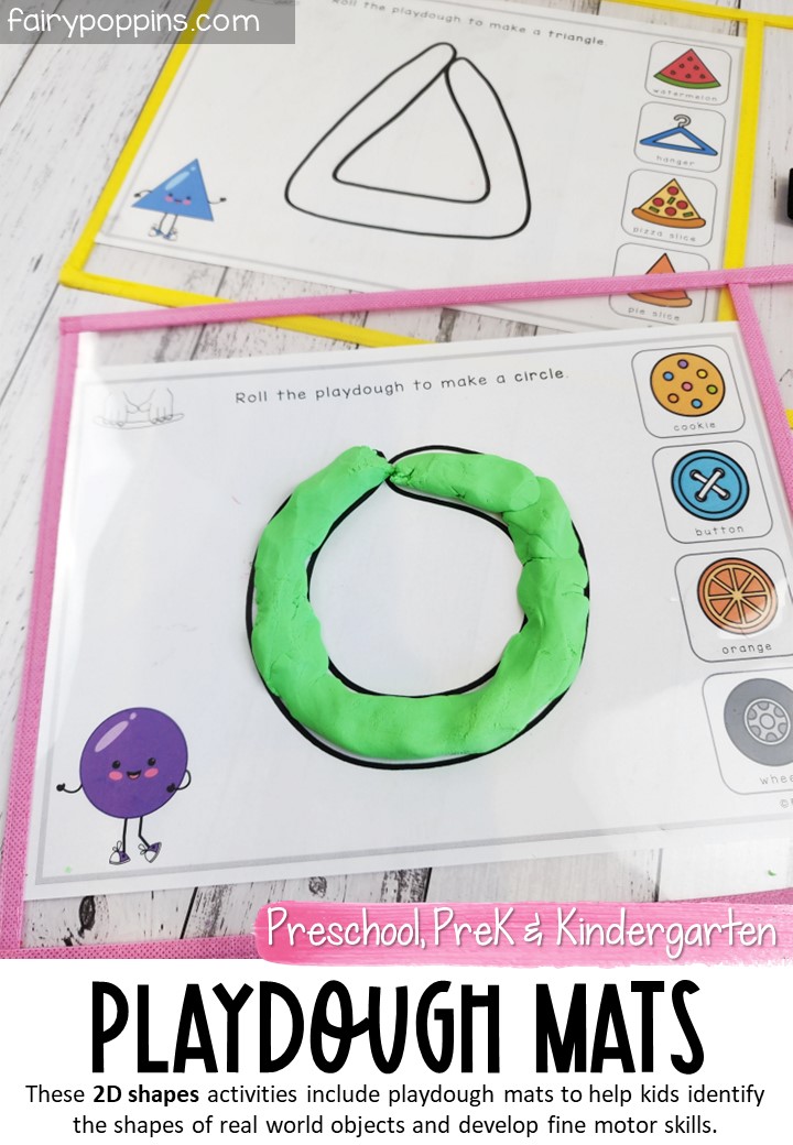 2D Shapes Playdough Mats - Fairy Poppins