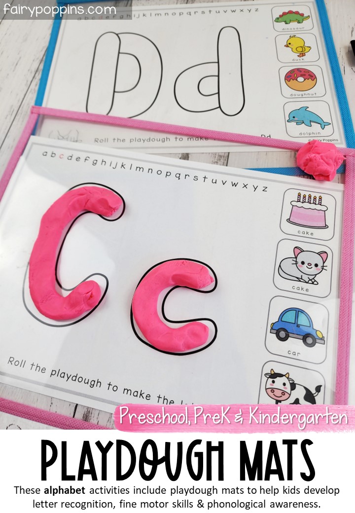 Alphabet Playdough Mats - Fairy Poppins