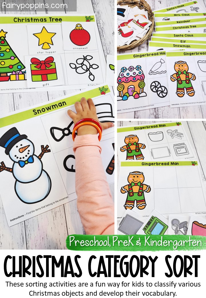 Christmas Category Sorting Activities - Fairy Poppins