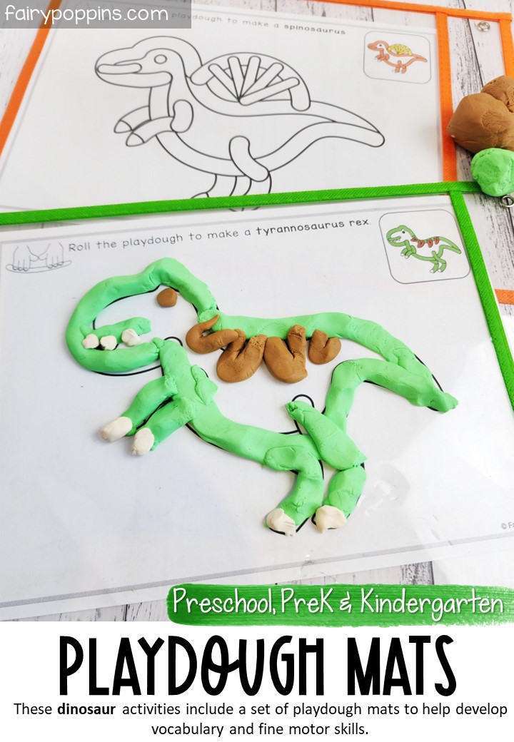 Dinosaur Playdough Mats - Fairy Poppins