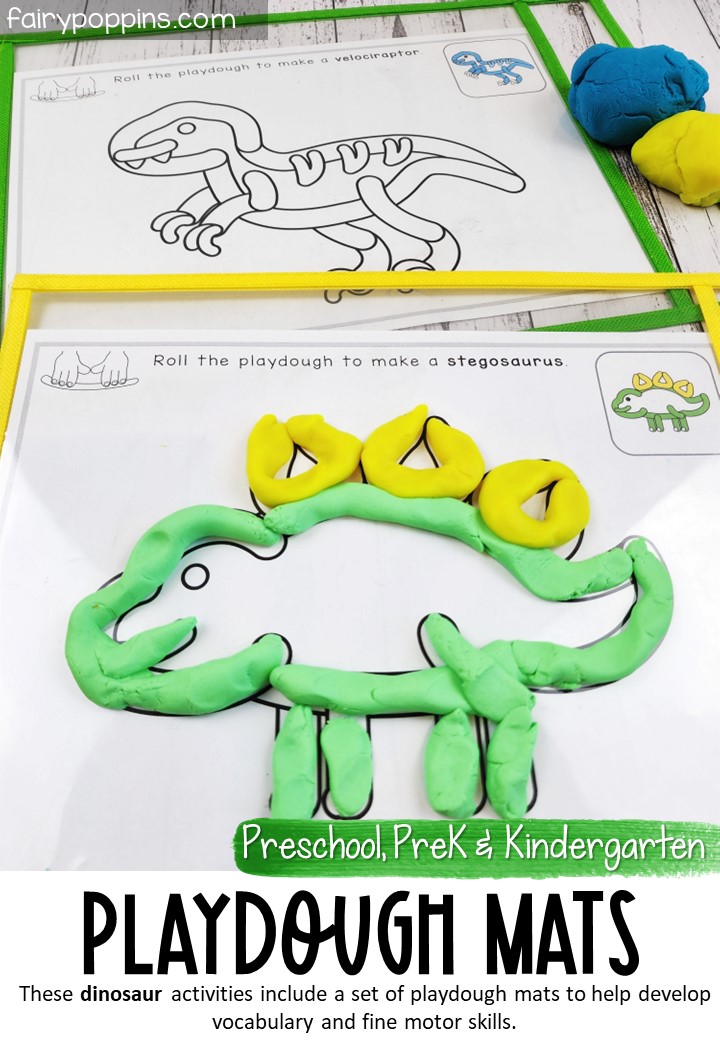 Dinosaur Playdough Mats - Fairy Poppins
