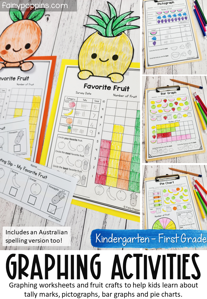 Graphing Activities for Kindergarten & First Grade - Fairy Poppins