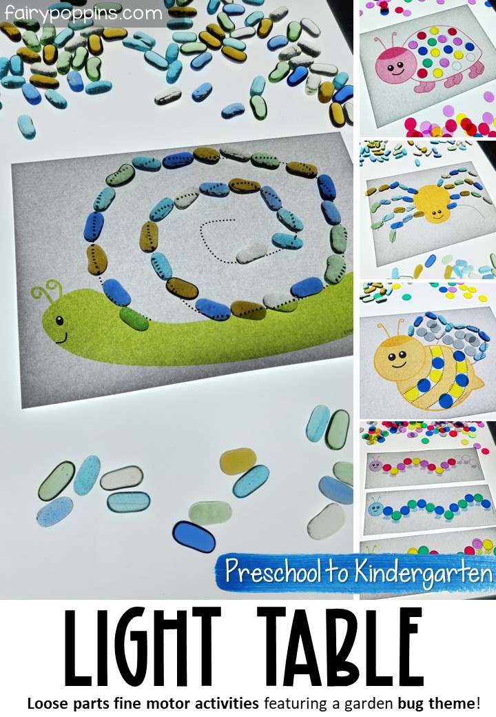 Light Table Activities Using Loose Parts - Fairy Poppins