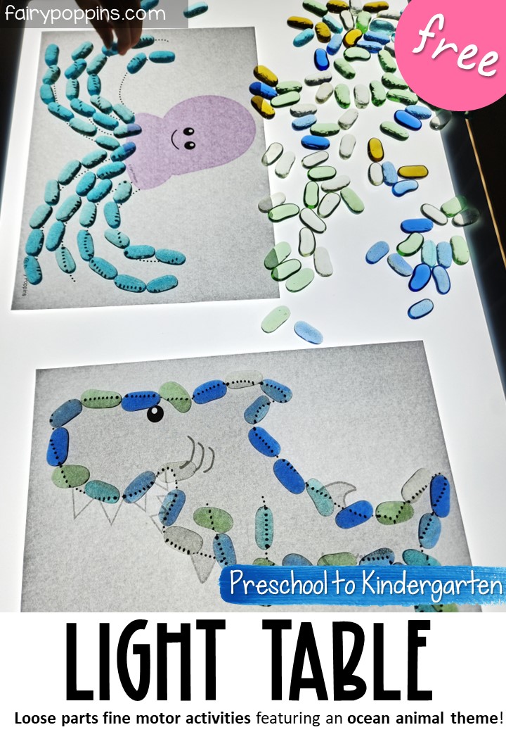 Light Table Activities Using Loose Parts - Fairy Poppins