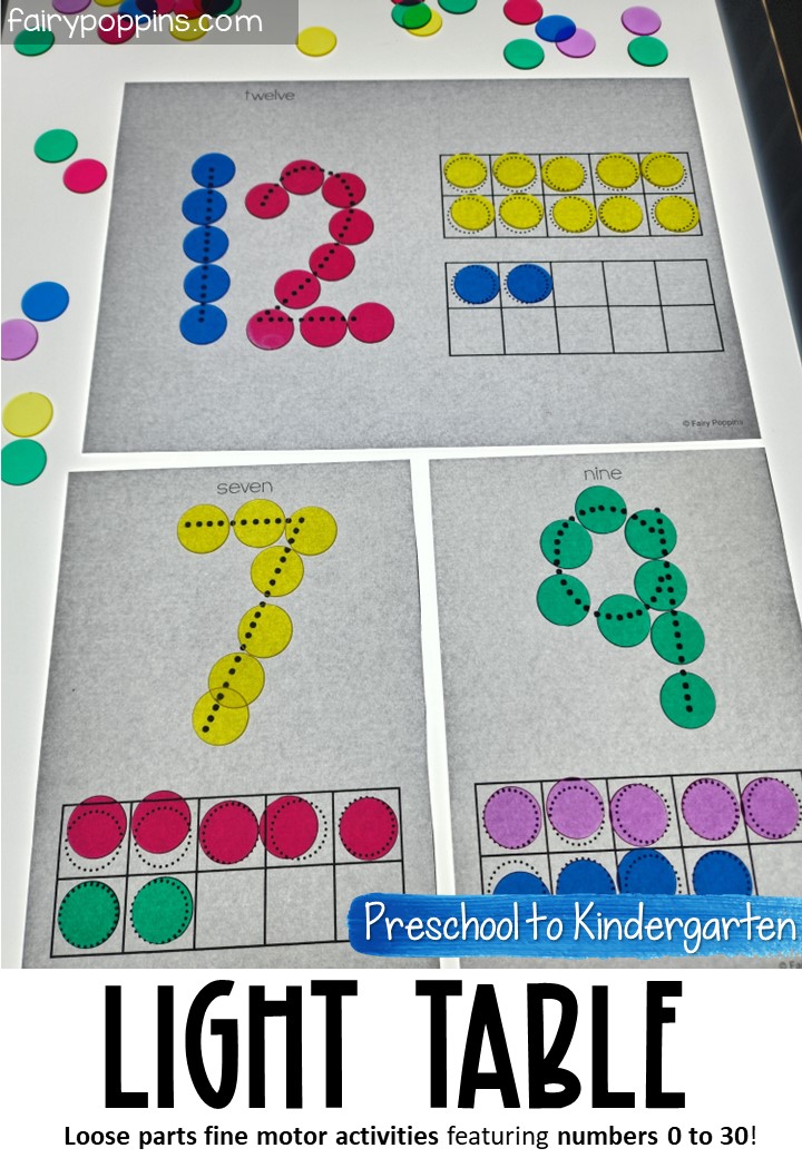 Light Table Activities Using Loose Parts - Fairy Poppins