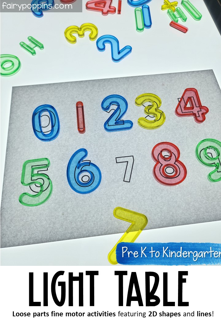 Light Table Activities Using Loose Parts - Fairy Poppins